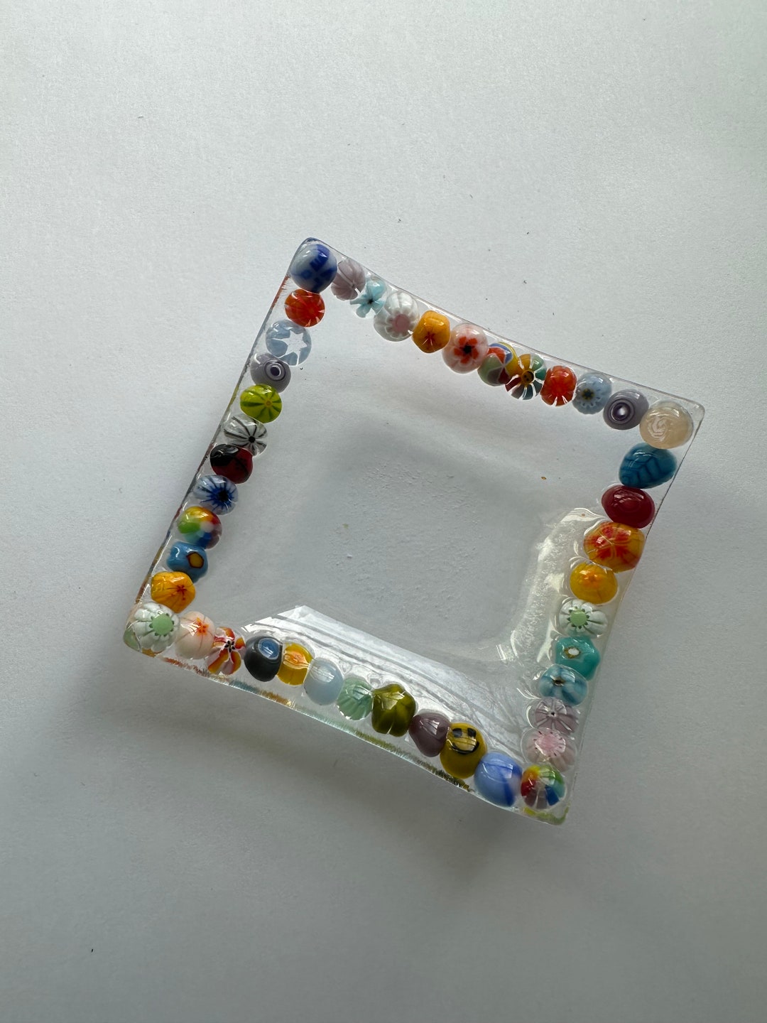 Fused Glass Murrini Dish/ Multi Color /rainbow Mini Dish Murrini ...