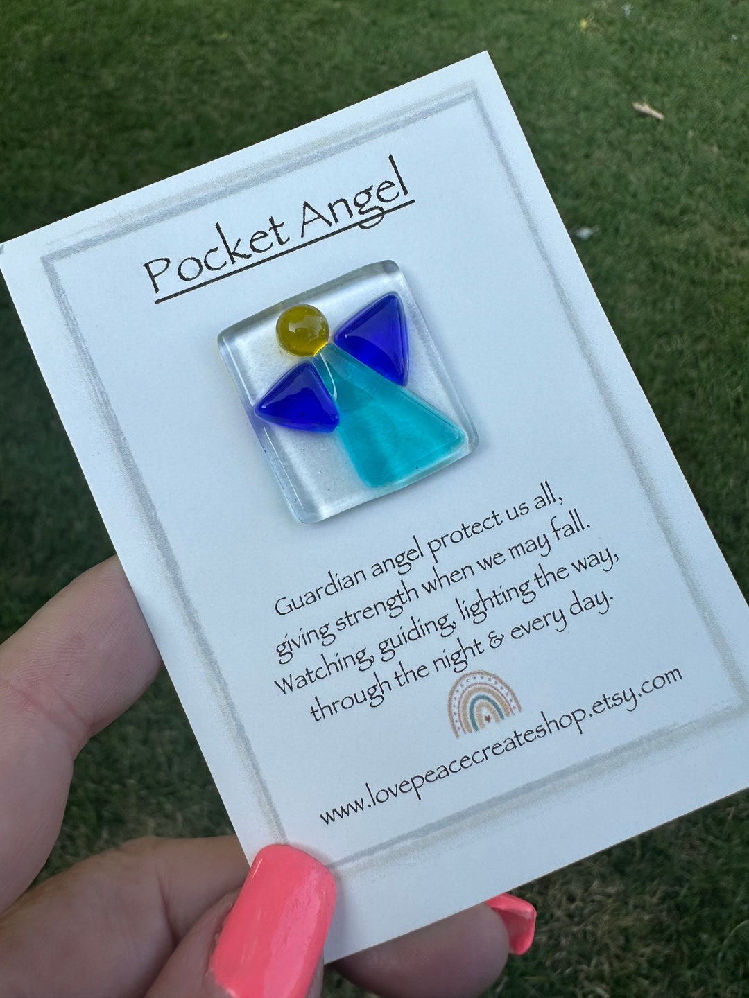 Pocket Angel / Fused Glass Angel/ Angel Charm - Etsy