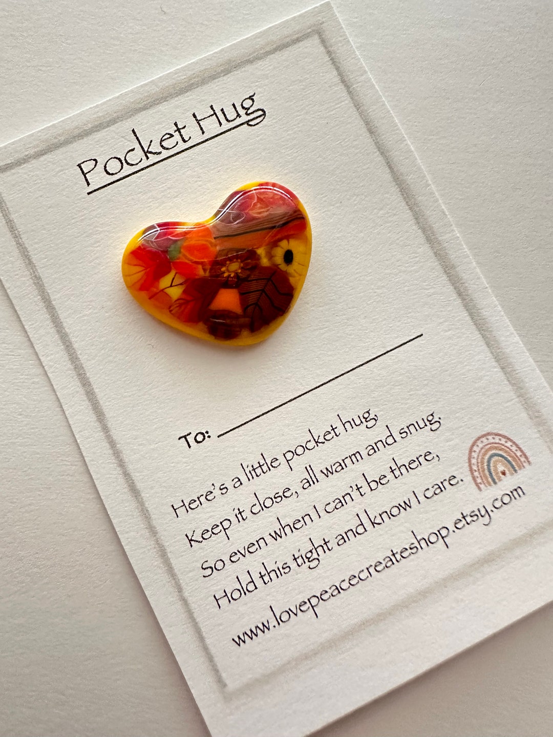 Fused Glass Pocket Heart /heart /pocket Hug / Worry Stone /glass Heart ...