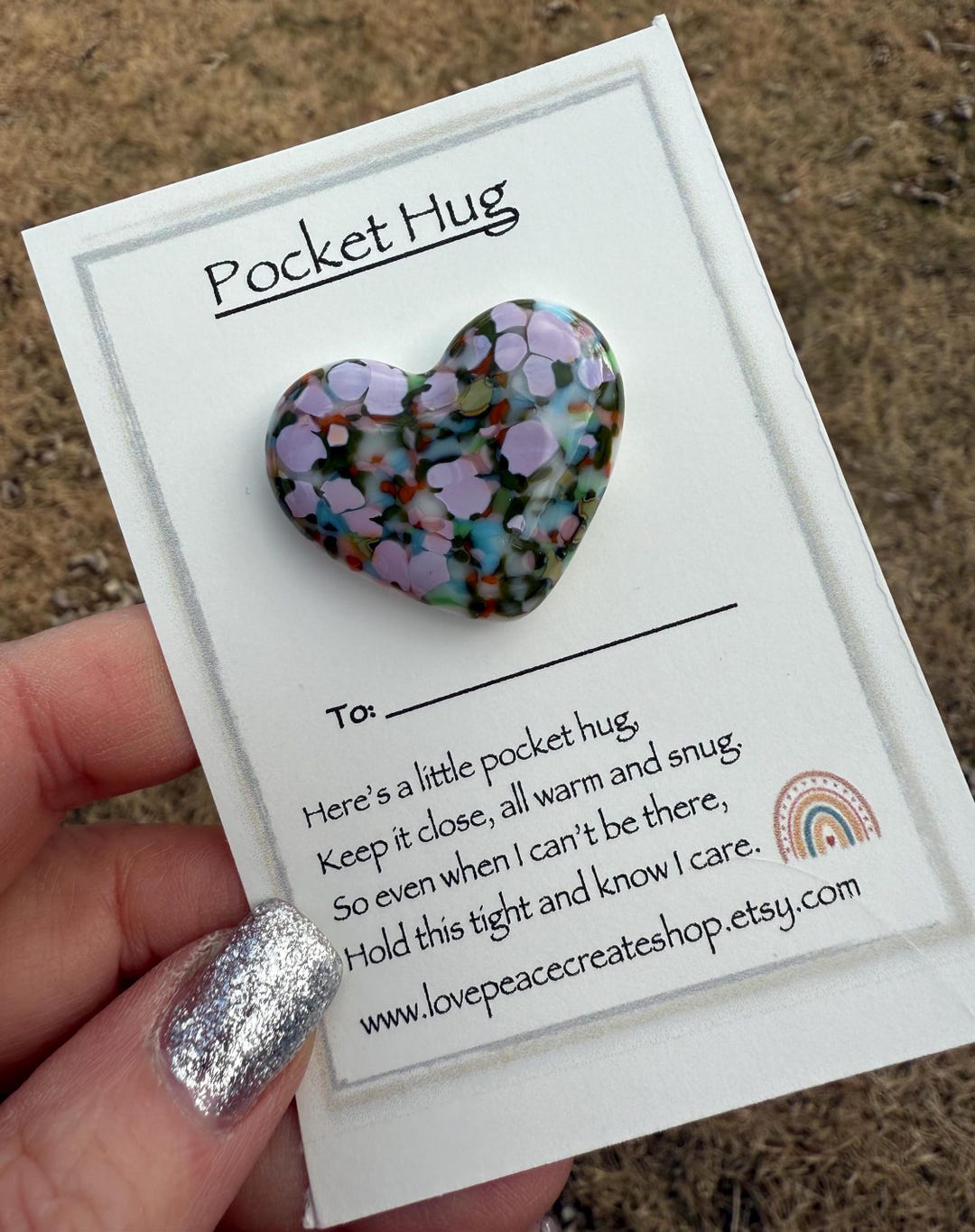 Fused Glass Pocket Heart /heart /pocket Hug /glass Heart - Etsy