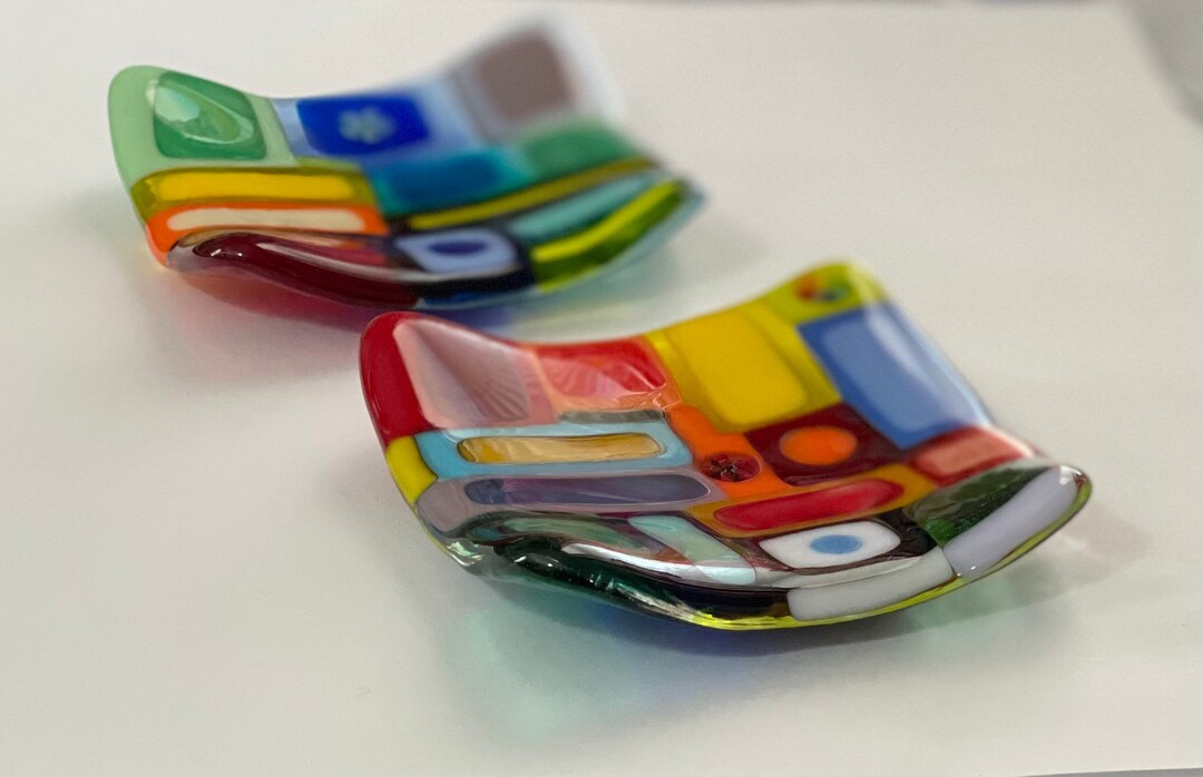 Colorful Funky Mini Glass Fused Dish - Etsy