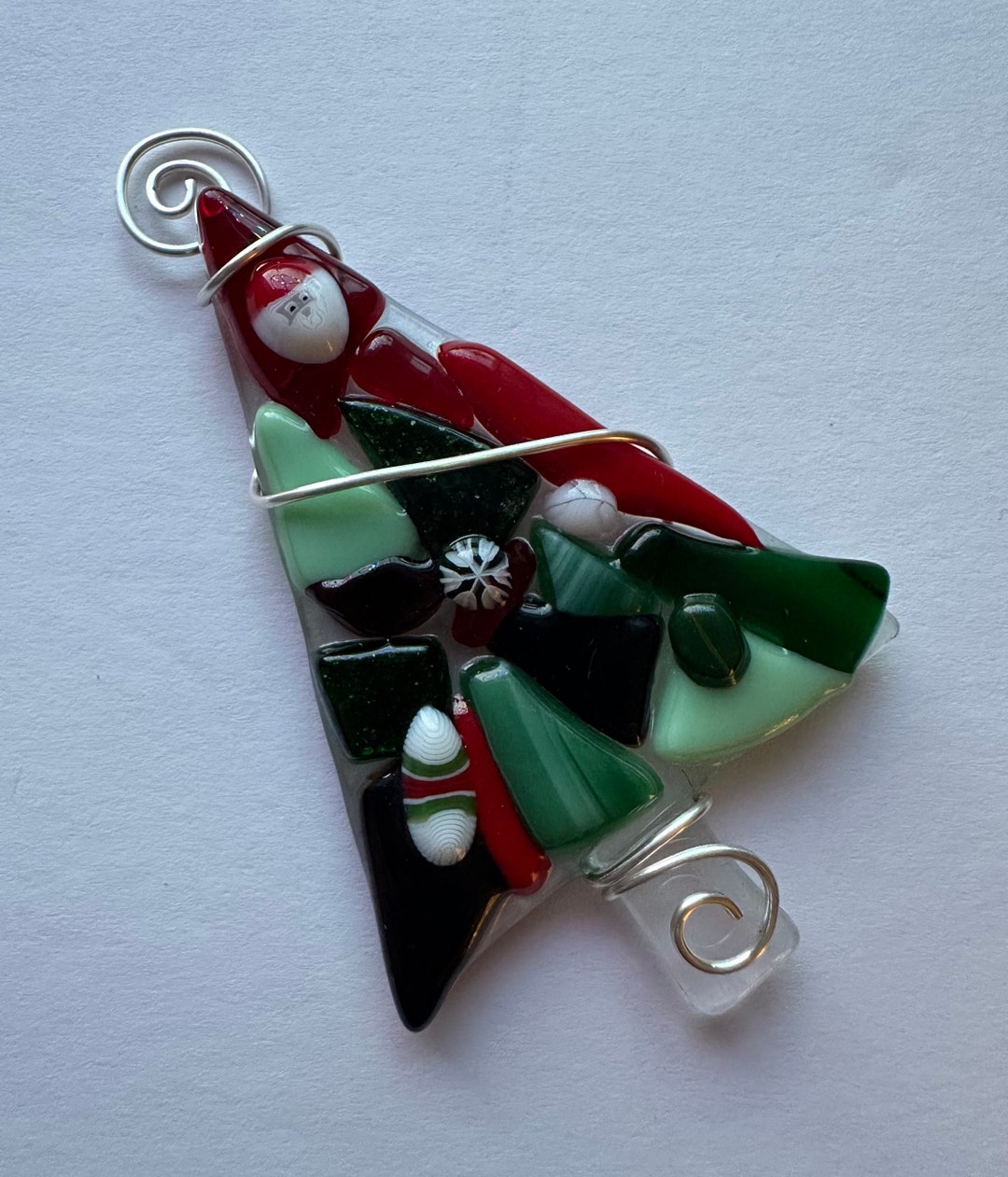 Fused Glass Mosaic Christmas Tree Ornament - Etsy