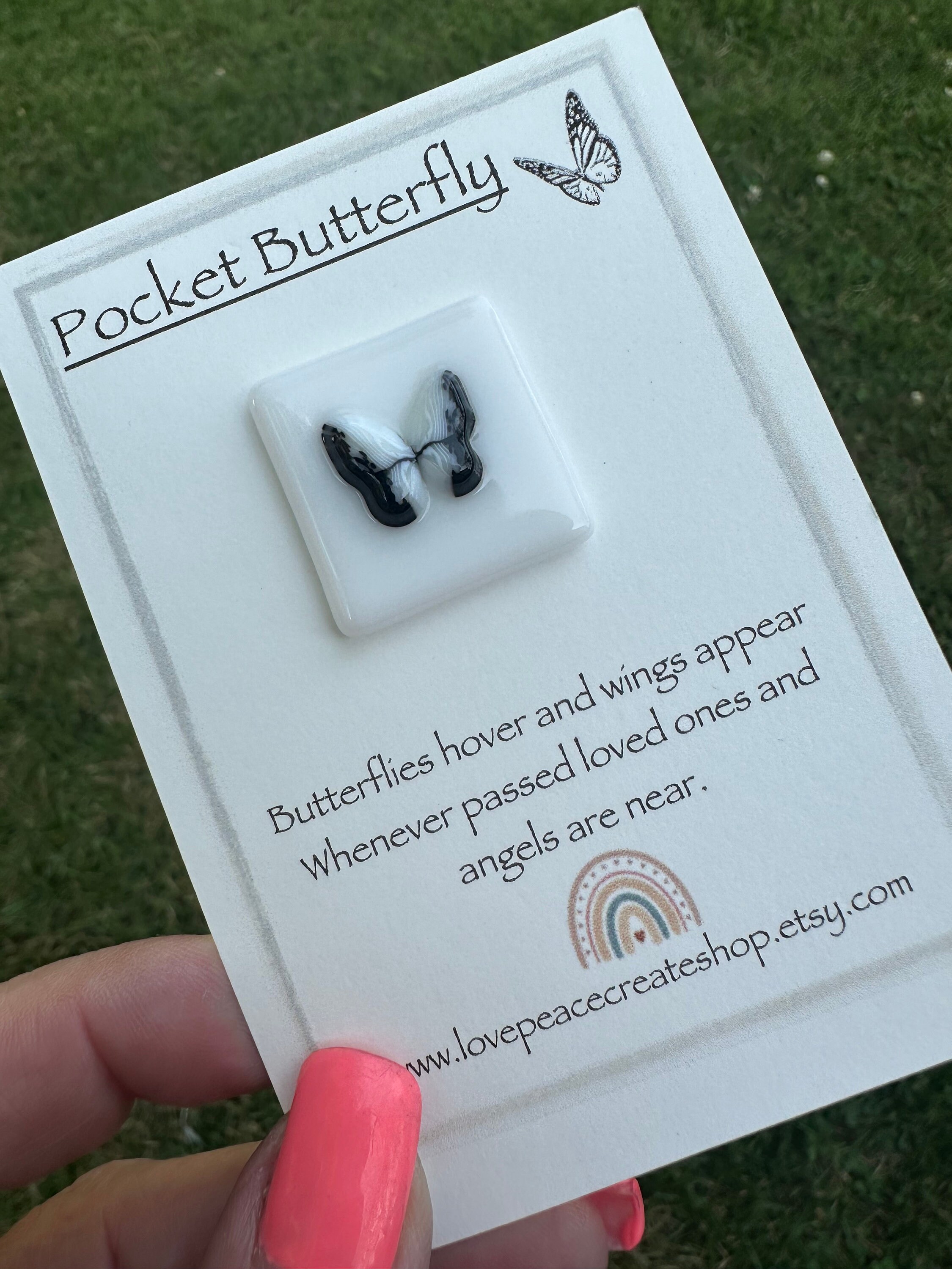 Fused Glass Pocket Butterfly/ Butterfly Token / Butterfly/ Glass ...