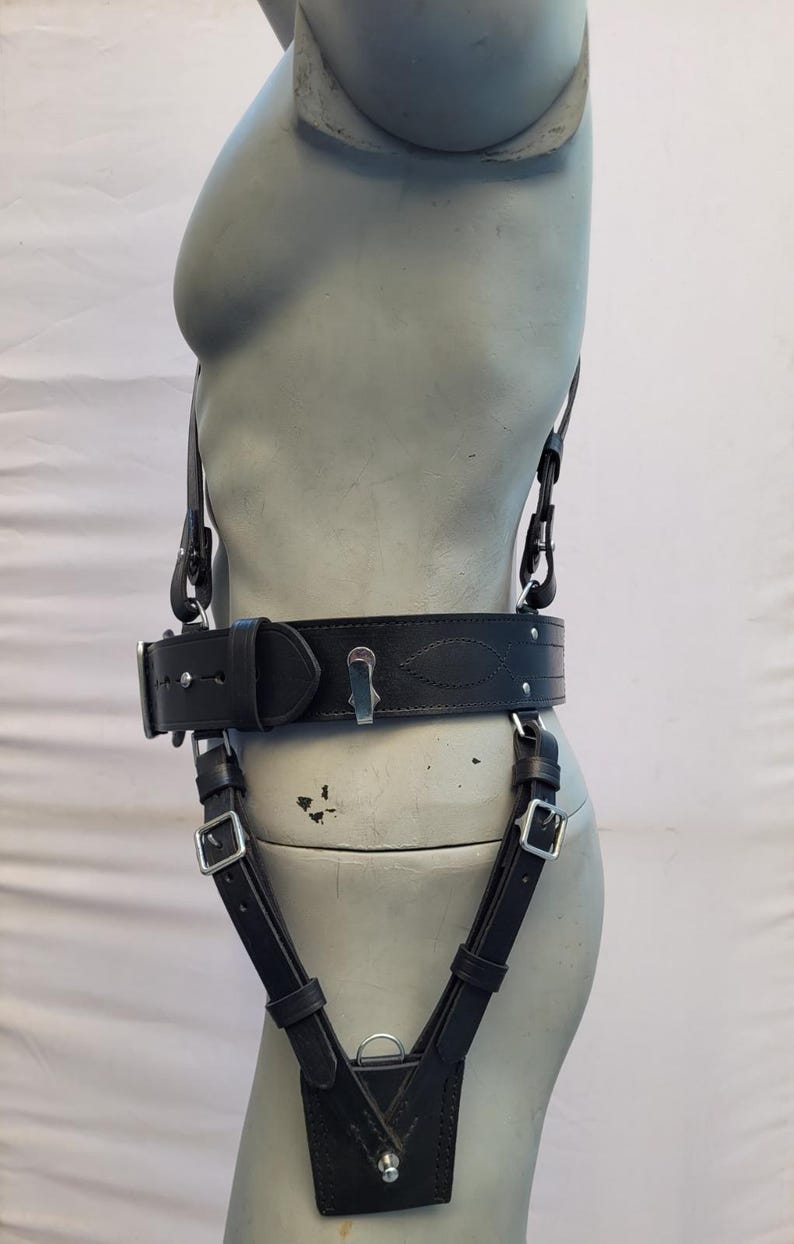 Sam Browne Belt With Crossover Shoulder Strap Genuine Leather British ...