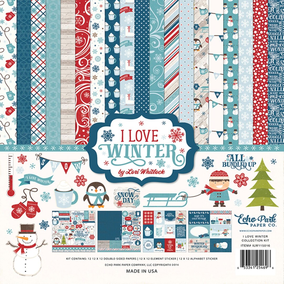 Echo Park - I Love Winter Collection - 12 X 12 Collection Kit - Etsy