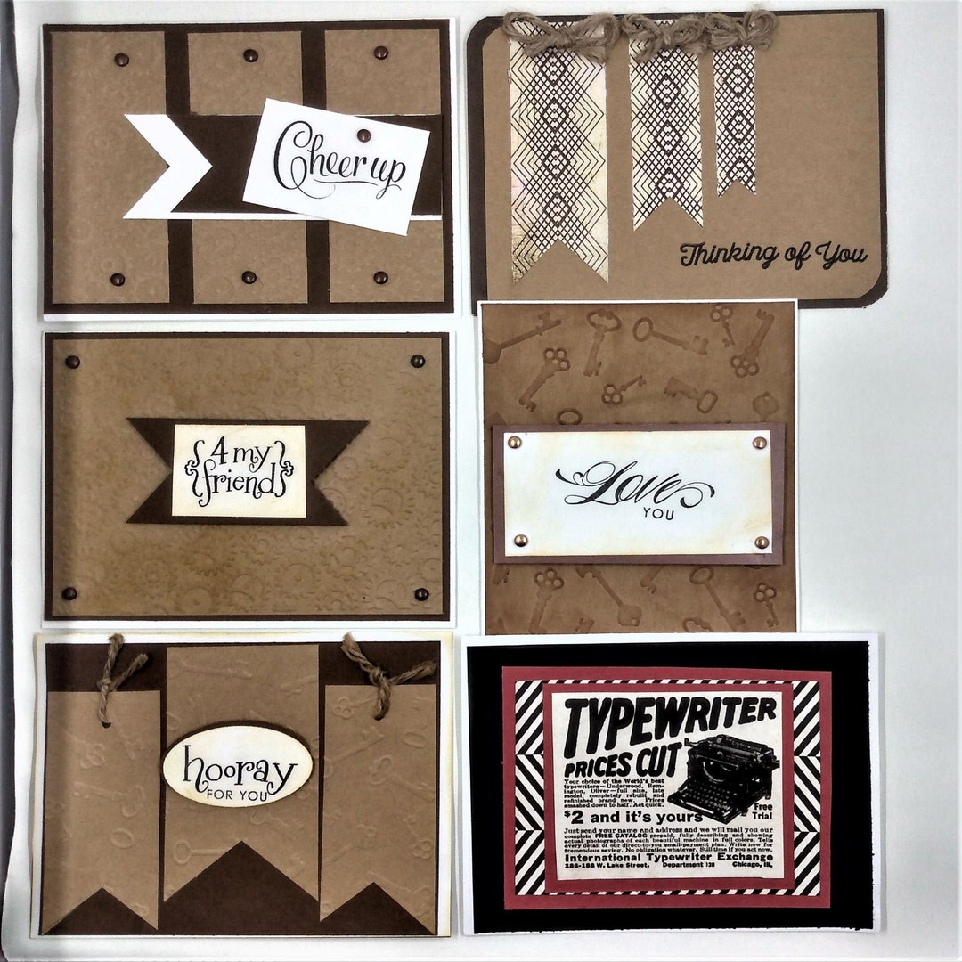 Masculine Greeting Cards / Set of 6 / Manly Note-cards for Men ...