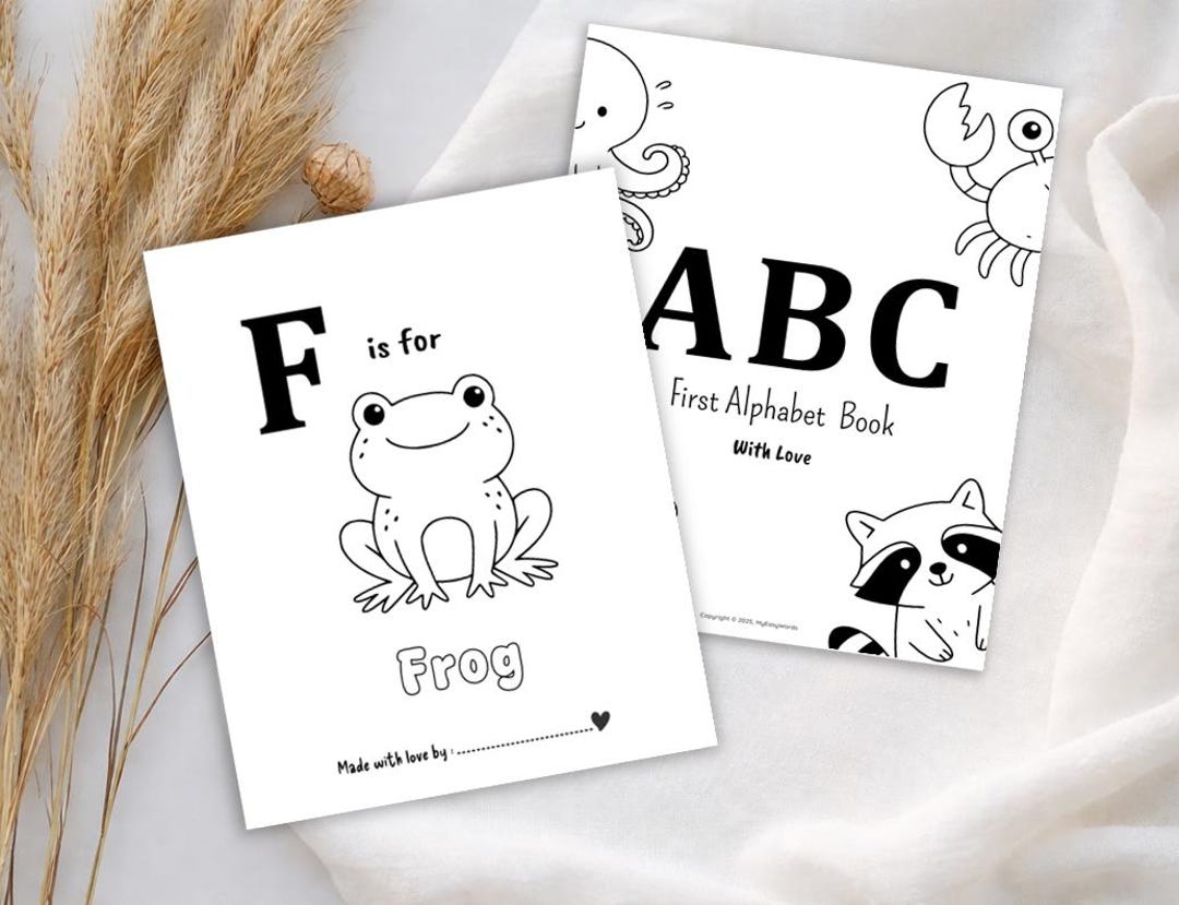 Animal Alphabet Coloring Book, Printable ABC Coloring Pages, Toddler ...