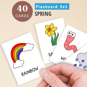 Spring Flashcards: 40 Printable Nature Cards, Montessori Homeschool ...
