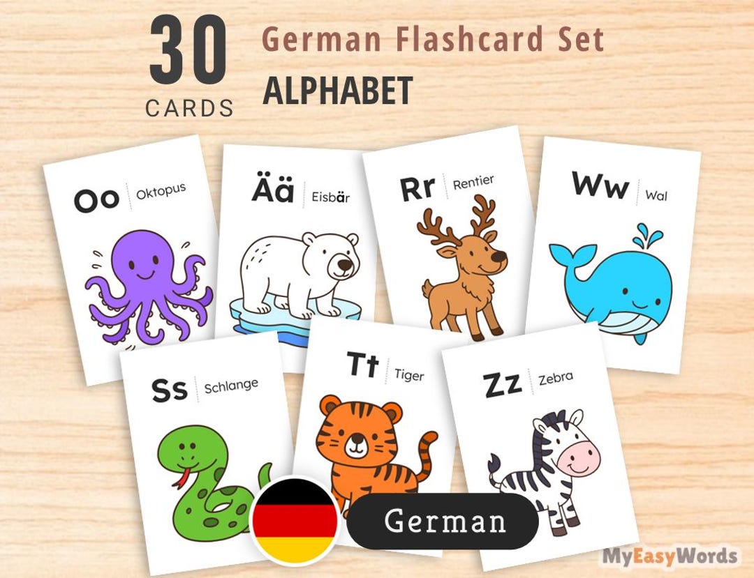 German Animal ABC Flashcards | Deutsche Tier-abc Karten | Deutsche ...