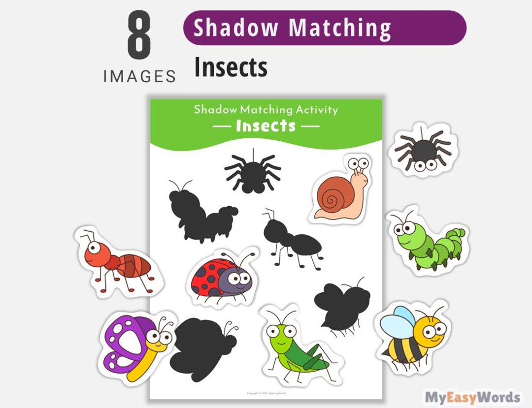 Animal Shadow Matching Game, Toddlers Shadow Matching Activity ...