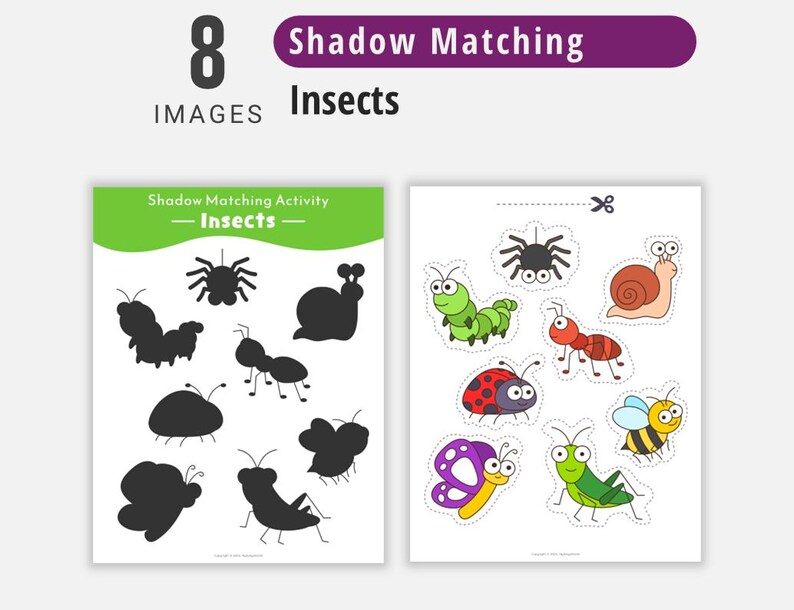 Insect Shadow Matching Game: Montessori Activity (PDF) - Etsy Australia