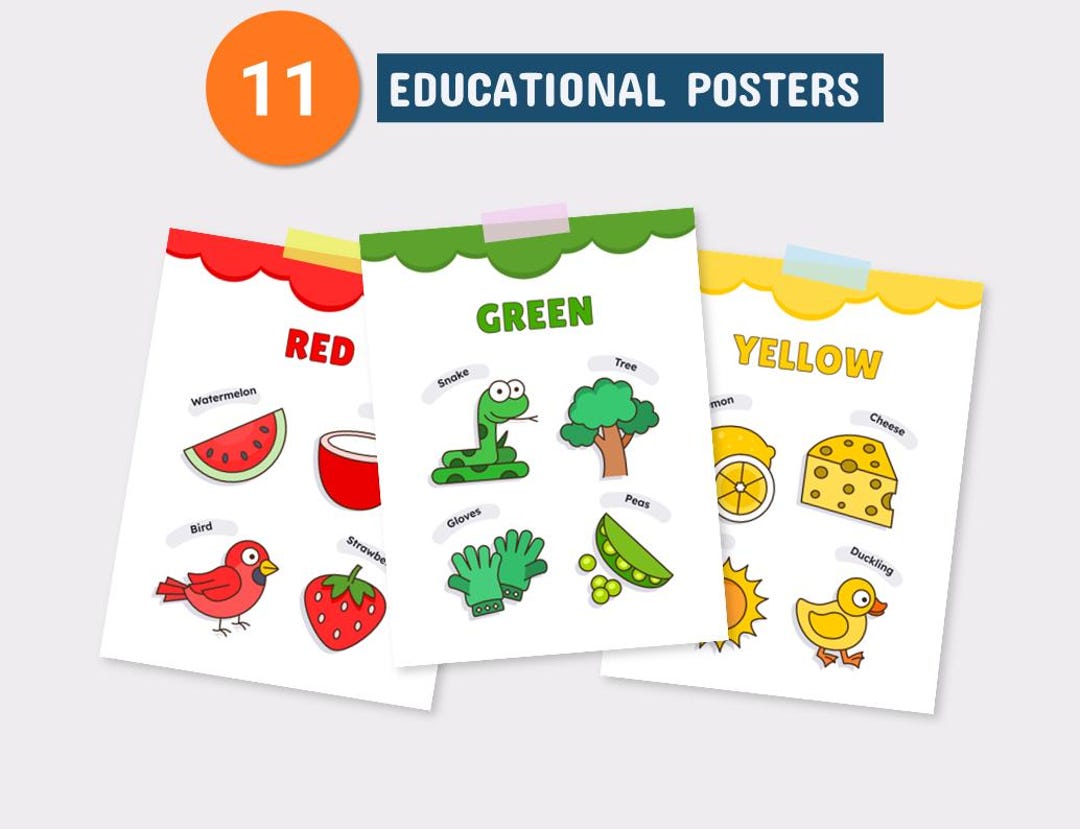 Colors Educational Poster, Montessori Poster, Learn Colors, Classroom ...