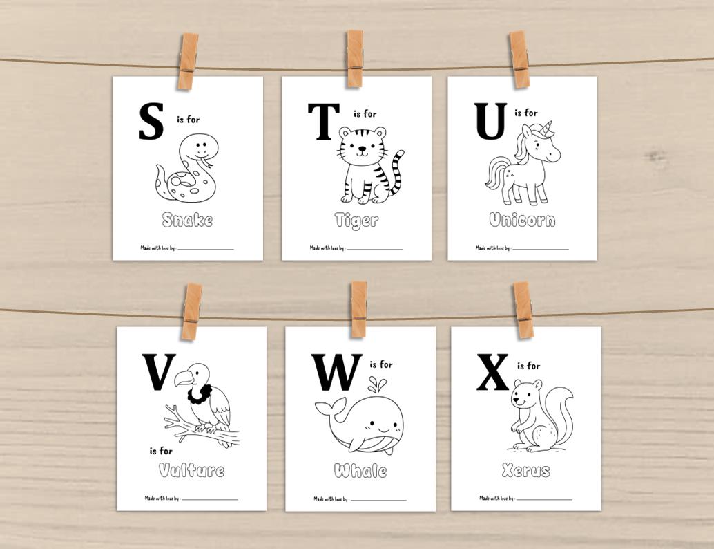 ABC Animal Coloring Book | Baby Shower Game | Keepsake Gift | Baby's ...