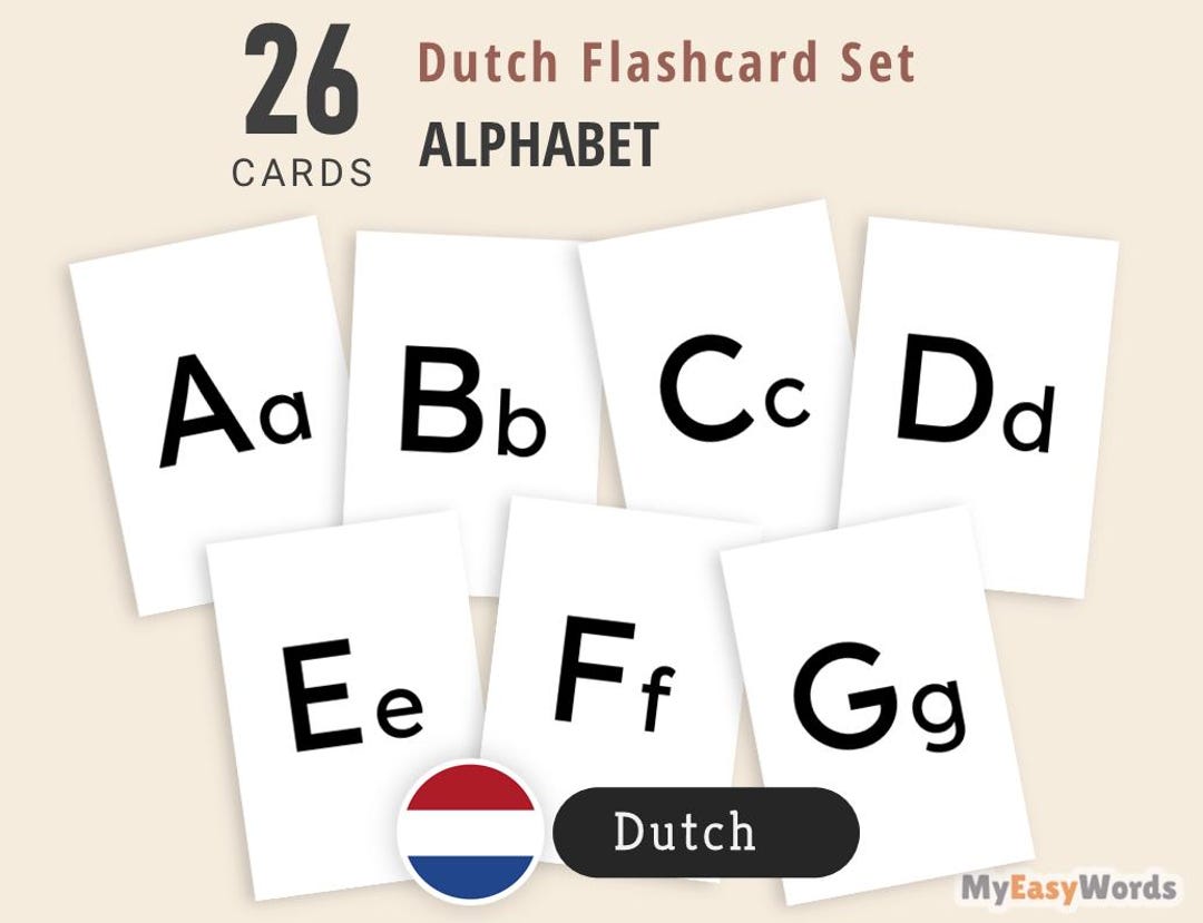 Dutch Alphabet Letter Flashcards, ABC Cards A–Z for Toddlers ...