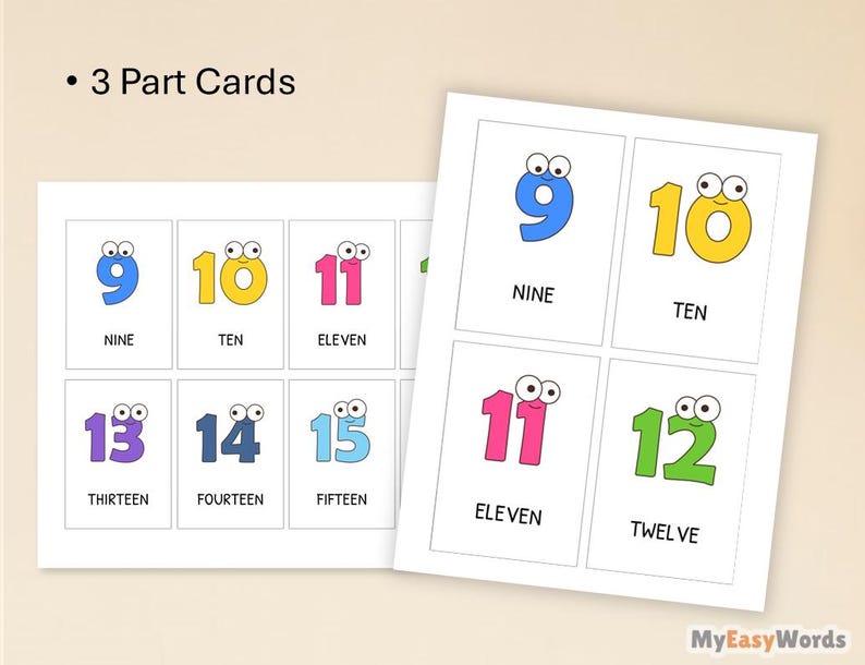 Number Flash Cards 1-100: Montessori Counting Cards (digital Download ...