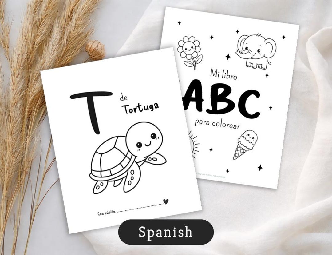 Spanish Alphabet Coloring Book, Printable ABC Activity Pages A–Z for ...