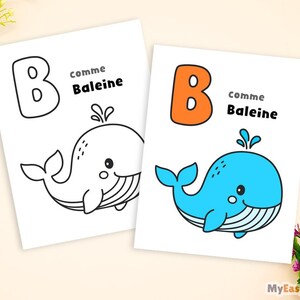 French Animal Alphabet Coloring Book, Baby's First ABC Book, Baby ...