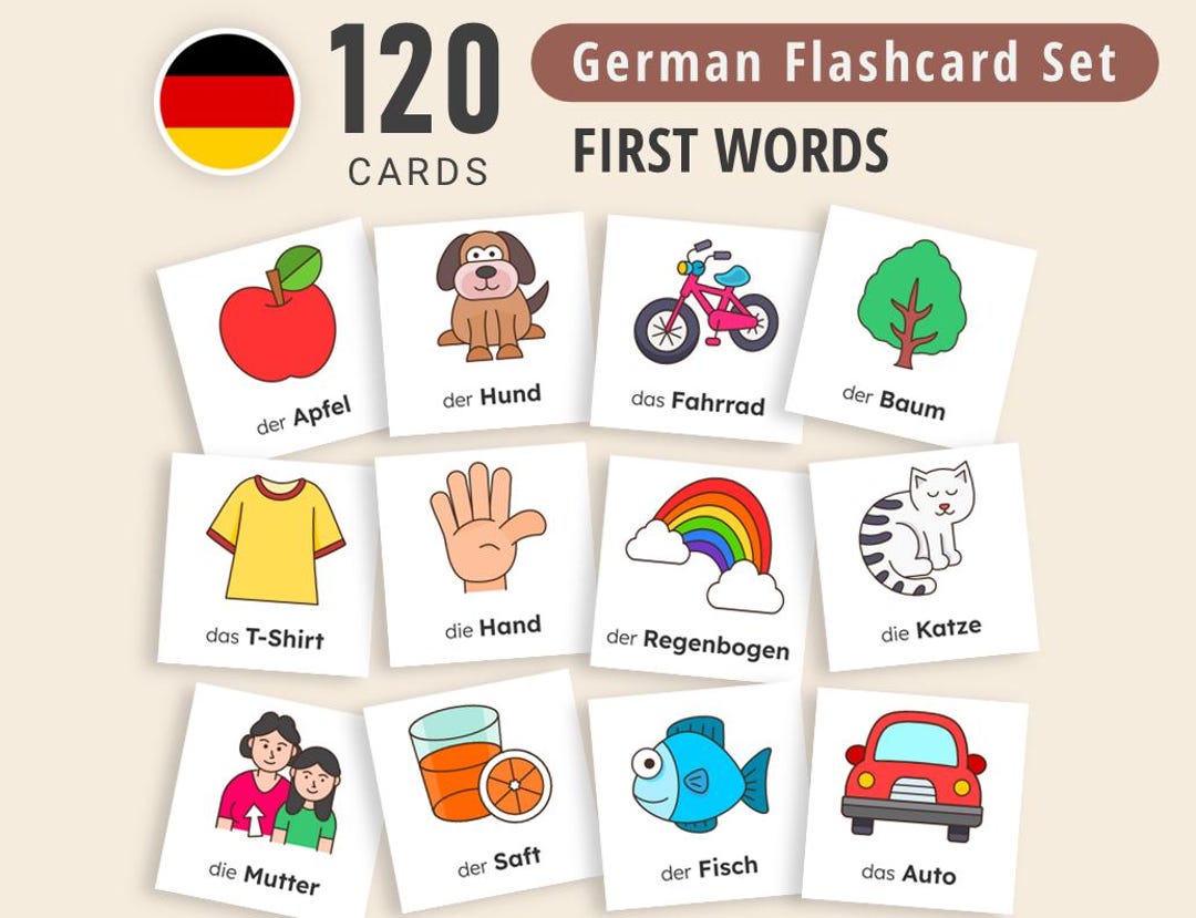 Printable First German Words Flashcards , Baby and Toddlers First ...