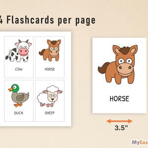 Printable Farm Animal Flashcards: Montessori Learning (PDF) - Etsy