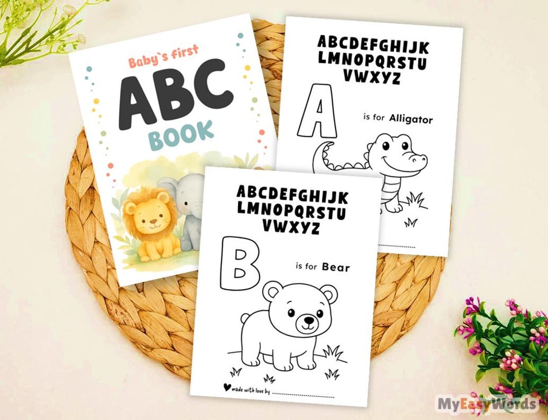 Animal Alphabet Coloring Book, Baby's First ABC Book, Baby Shower Game ...