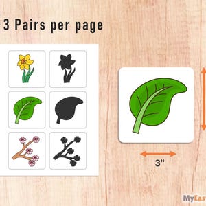 Spring Shadow Matching Cards, Spring Matching Game, Spring Preschool ...