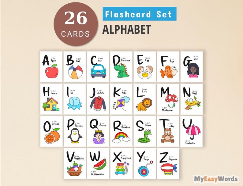 Printable Alphabet Flashcards , ABC Flashcard, Preschool Letters ...