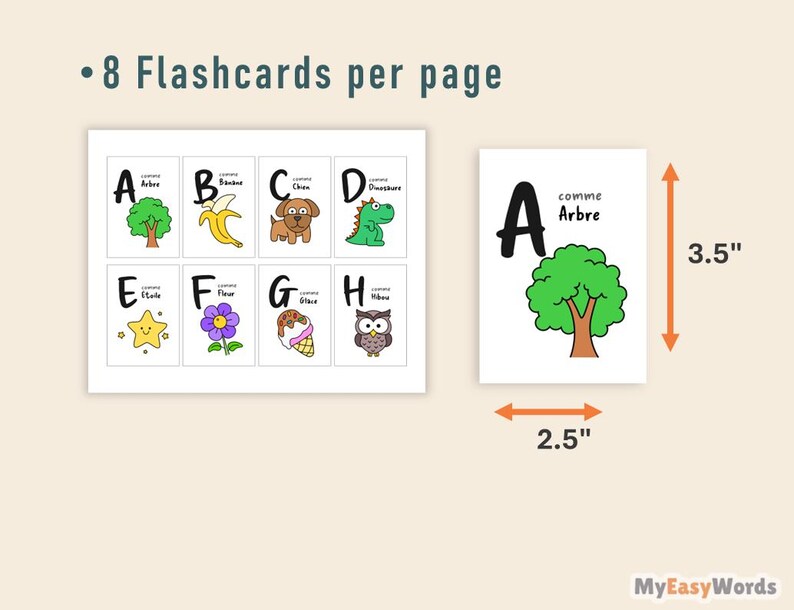 Printable French Alphabet Cards, French Abc Flashcards, Educational ...