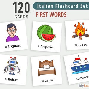 Printable First Italian Words Flashcards , Baby and Toddlers First ...