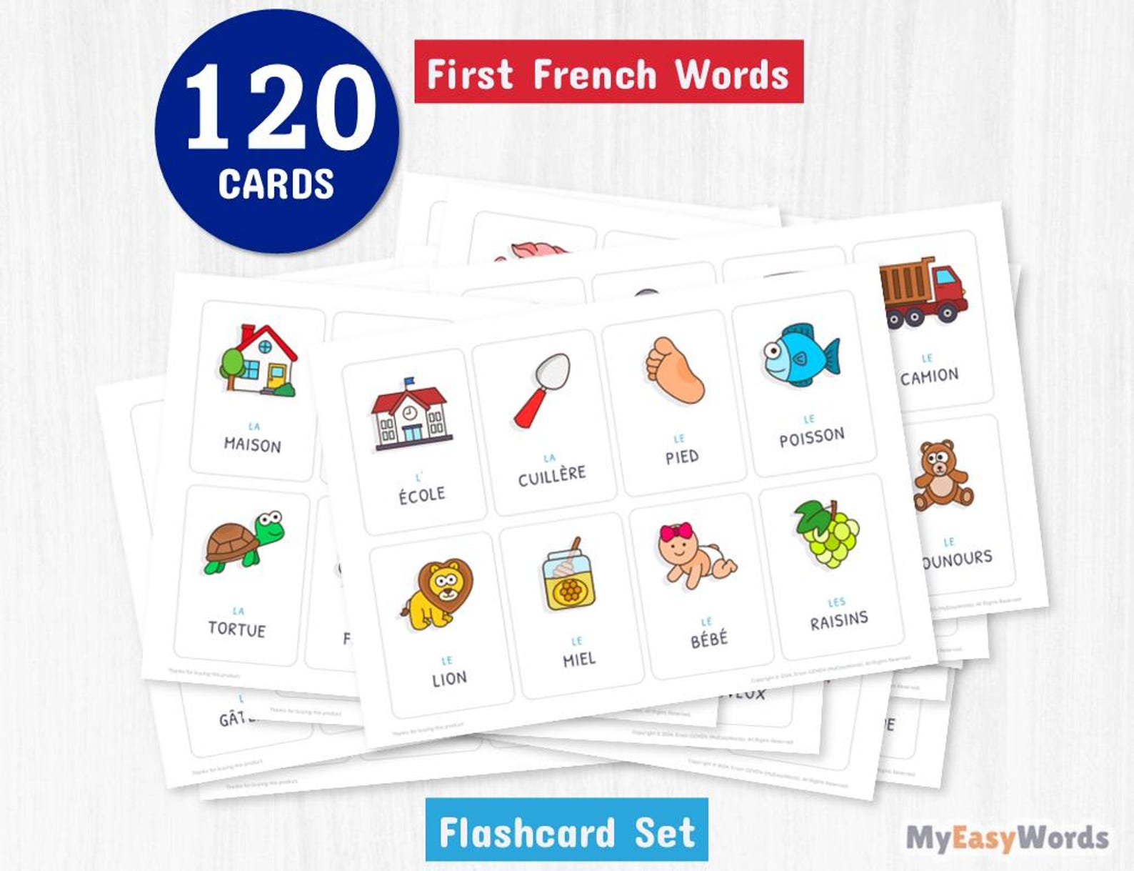 Flash Cards For Kids French Alphabet To Learn Letters & Use Them In ...