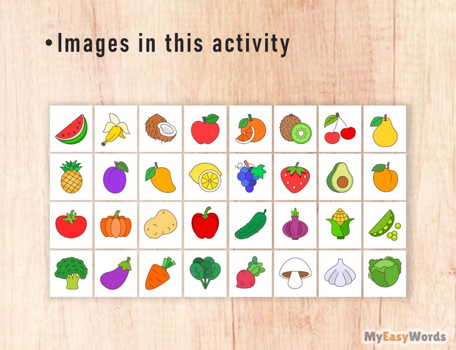 Fruit and Vegetable Shadow Matching Cards, Printable Fruit Veggie ...