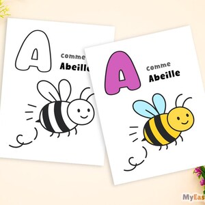 French Animal Alphabet Coloring Book, Baby's First ABC Book, Baby ...