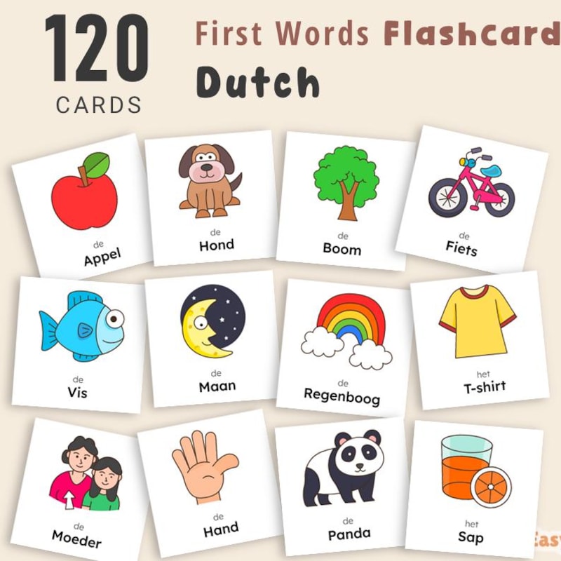 Dutch Flashcards for Kids - Etsy