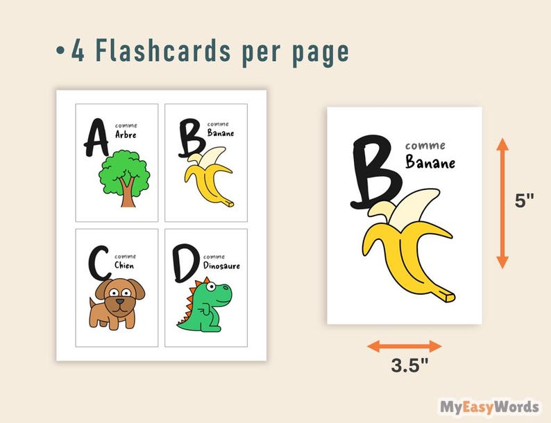 Printable French Alphabet Cards, French Abc Flashcards, Educational ...