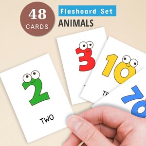 Number Flash Cards 1-100: Montessori Counting Cards (digital Download ...