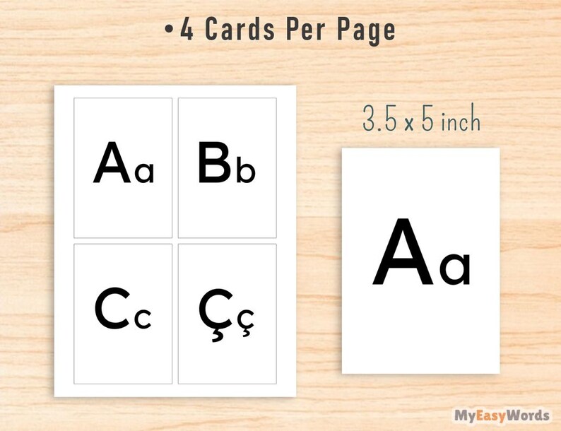 Turkish Alphabet Flashcards: Printable ABC Learning for Toddlers (PDF ...