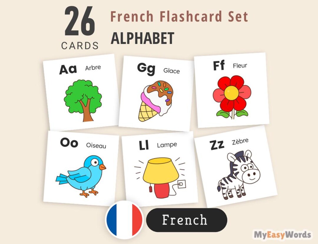 French Alphabet Flashcards | Cartes ABC Pour Enfants | Printable ABC ...