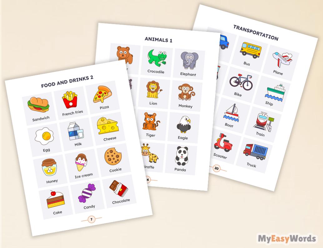 Printable Picture Dictionary: First Words English Vocabulary Book ...
