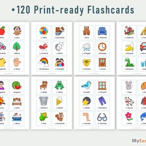 Printable First Italian Words Flashcards , Baby and Toddlers First ...