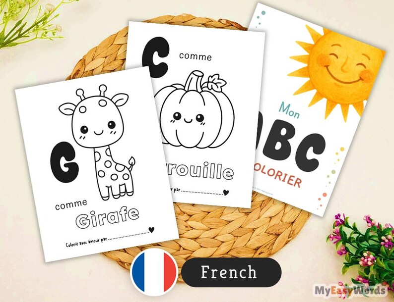 French Alphabet Coloring Pages, Printable ABC Activity Book A–Z for ...