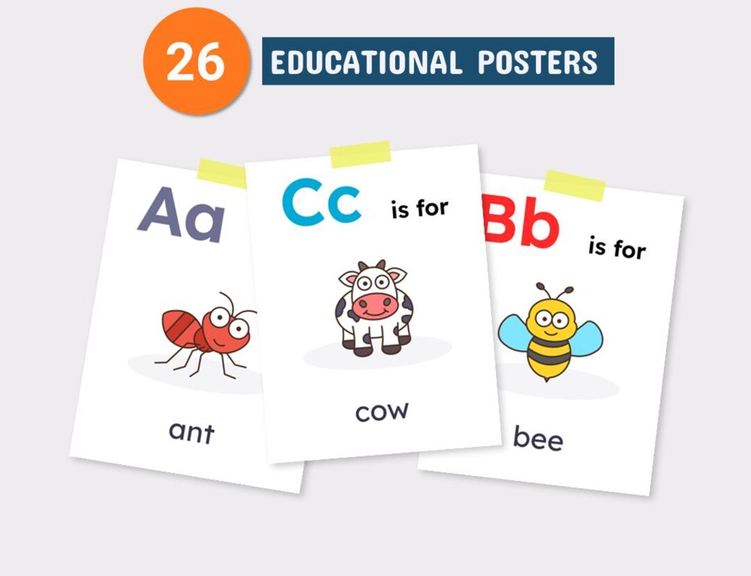 Printable Alphabet Posters, Educational Wall Art , Homeschool Classroom ...