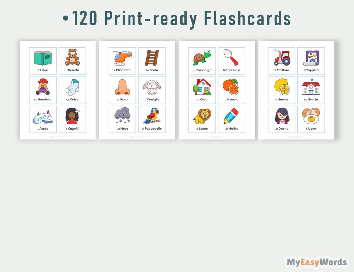 Printable First Italian Words Flashcards , Baby and Toddlers First ...