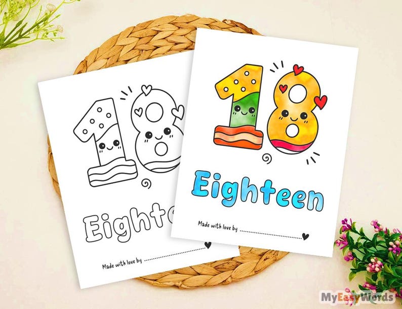 Numbers Coloring Book for Kids: Learn to Count 1-20 (printable PDF) - Etsy