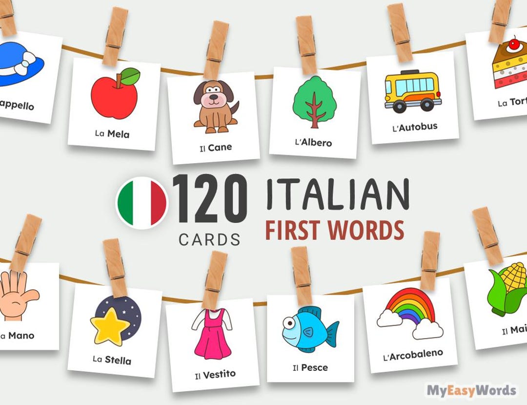 Printable First Italian Words Flashcards , Baby and Toddlers First ...
