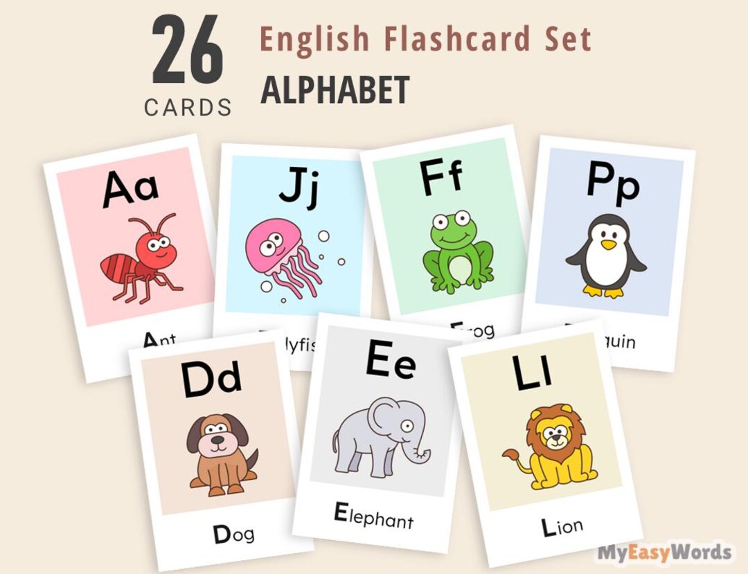 Animal Alphabet Flashcards: ABC Learning Game for Toddlers (digital ...