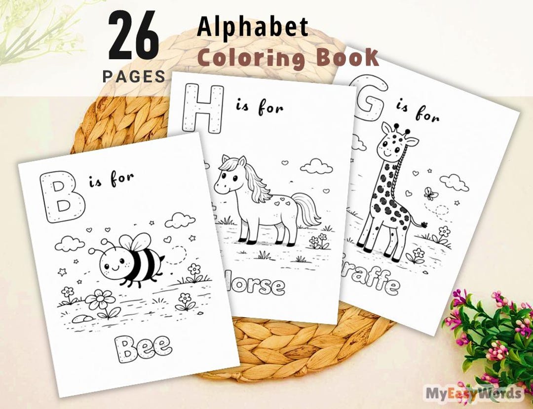 Kids Animal Alphabet Coloring Book | ABC Activity Pages for Toddlers ...