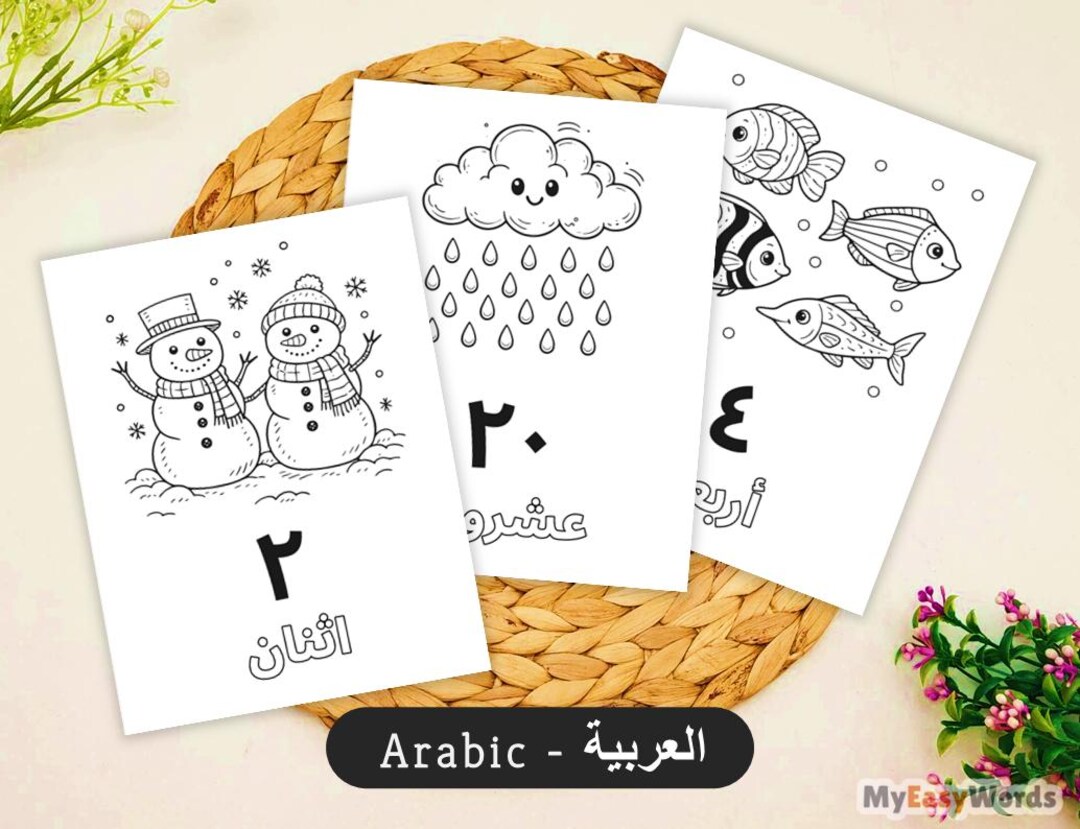 Arabic Numbers Coloring Pages 1 to 20, Printable Arabic Counting ...