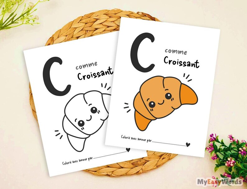 French Food Alphabet Coloring Book, Printable ABC Activity Pages A–Z ...