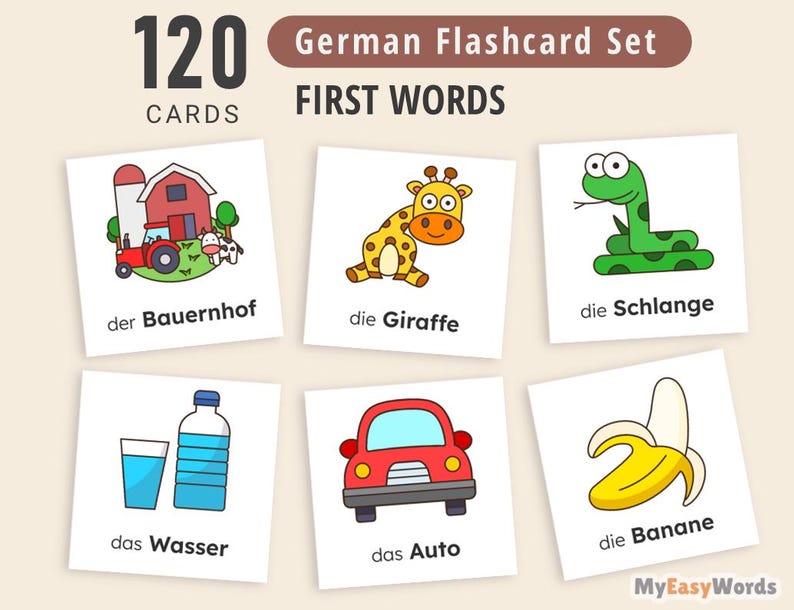 Printable First German Words Flashcards , Baby and Toddlers First ...