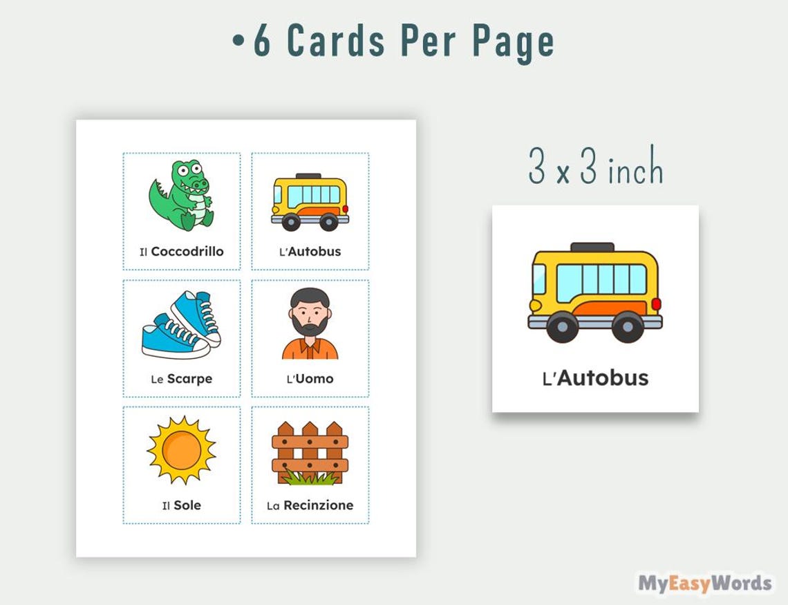 Printable First Italian Words Flashcards , Baby and Toddlers First ...