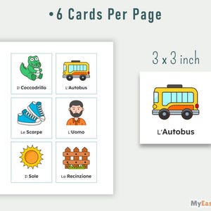 Printable First Italian Words Flashcards , Baby and Toddlers First ...